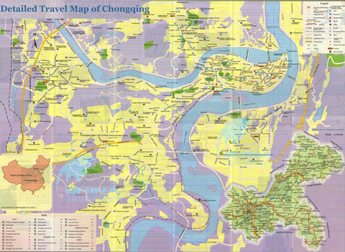 Chongqing Map: Chongqing China Map, Chongqing Yangtze Map