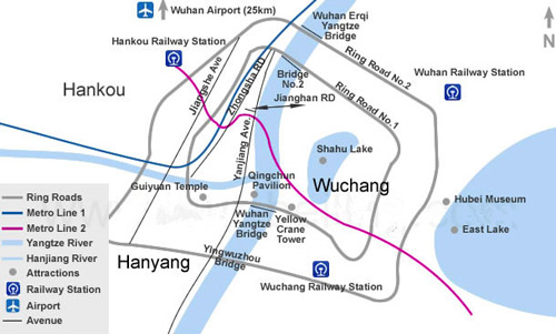 Wuhan Map: Wuhan China Map, Wuhan City & Attraction Map